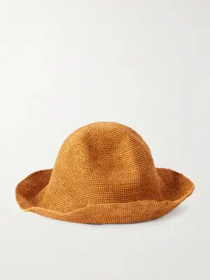 Ruslan Baginskiy Monogram Embellished Straw Bucket Hat