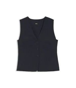 BOSS Pinstripe Stretch Crepe Vest