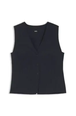 BOSS Pinstripe Stretch Crepe Vest