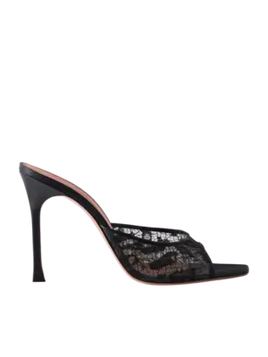 Amina Muaddi Alexa 105 Lace Mules - Black