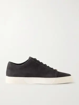 Jennifer Chamandi Embellished Suede Low Top Sneakers - Gray