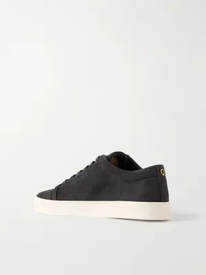 Jennifer Chamandi Embellished Suede Low Top Sneakers - Gray