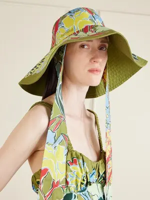 ALEMAIS Solstice Printed Linen Bucket Hat - Multi