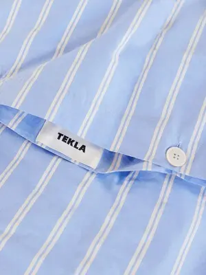 TEKLA Striped Organic Cotton-percale Queen Duvet Cover