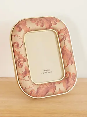 L'Objet Fortuny Rue Jacob Gold-tone Canvas-jacquard Frame - Red