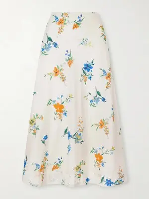 SKALL STUDIO Mila Floral-print Organic Cotton Midi Skirt