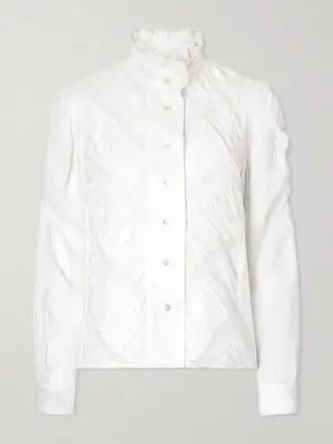 Thierry Colson Ruffled Cotton-voile Blouse