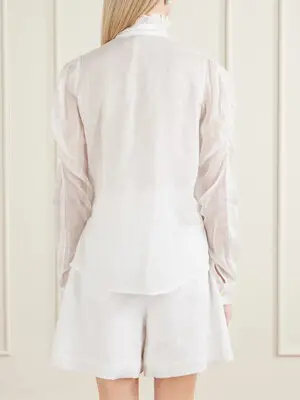 Thierry Colson Ruffled Cotton-voile Blouse