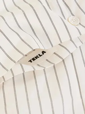 TEKLA Striped Organic Cotton-sateen Double Duvet Cover