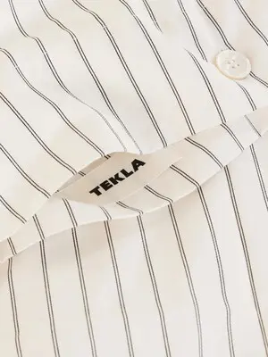 TEKLA Needle Stripes" Organic Cotton-sateen King Duvet Cover
