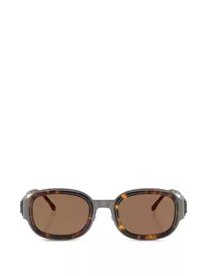 DIESEL® Logo Plaque Oval-frame Sunglasses - Brown