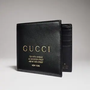Gucci Bi-fold Wallet With Gold-foiled Logo