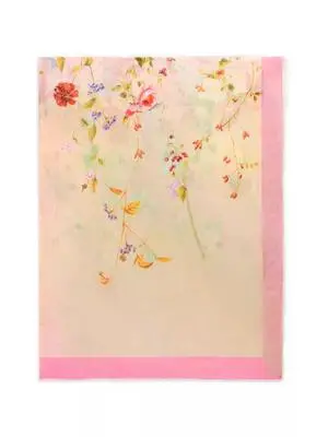Roberto Cavalli Floral-print Logo-signature Scarf - Multicolour
