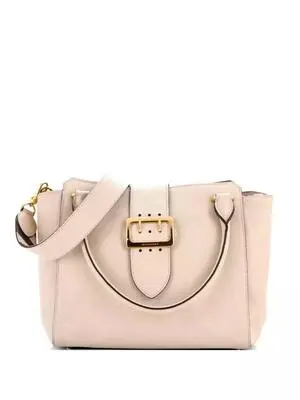 Burberry Medium Leather Tote Bag With Buckle Detail