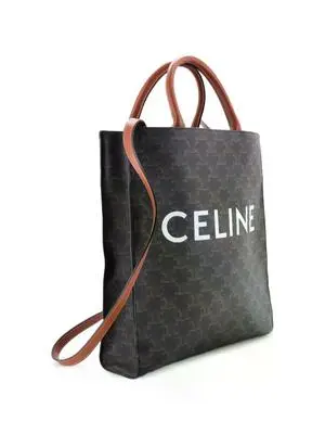 Celine Vertical Cabas Triomphe Coated Canvas Small Tote Bag