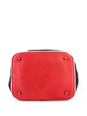 Burberry Ashby House Check Canvas Medium Bucket Bag