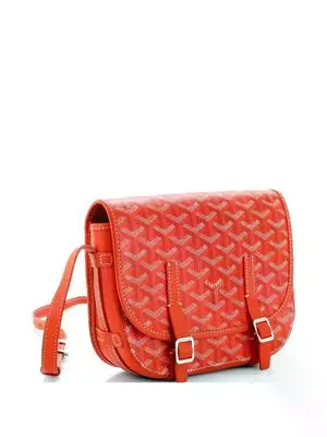 Goyard Belvedere Messenger Bag In Coated Canvas And Leather - Orange