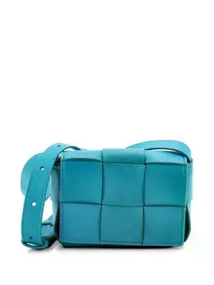 Bottega Veneta Cassette Maxi Intrecciato Leather Extra Mini Crossbody Bag - Blue
