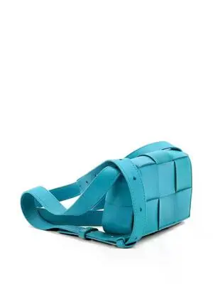Bottega Veneta Cassette Maxi Intrecciato Leather Extra Mini Crossbody Bag - Blue