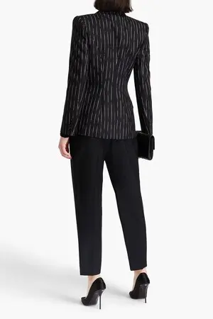 Alexander McQueen Double-breasted Striped Wool Blazer