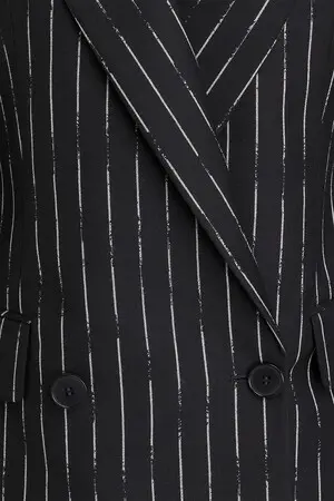 Alexander McQueen Double-breasted Striped Wool Blazer