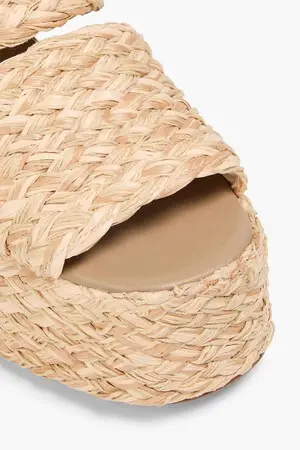 Farm Rio Faux Raffia Platform Mules