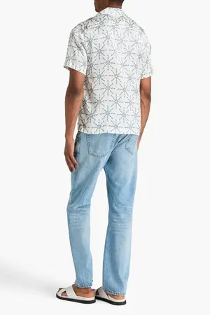 Frescobol Carioca Roberto Printed Silksatin Shirt