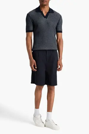 Frescobol Carioca Sereno Pleated Wool Shorts - Midnight Blue