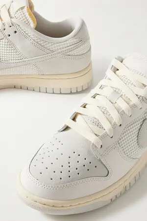Nike Dunk Low Waffleknit Suede And Leather Sneakers