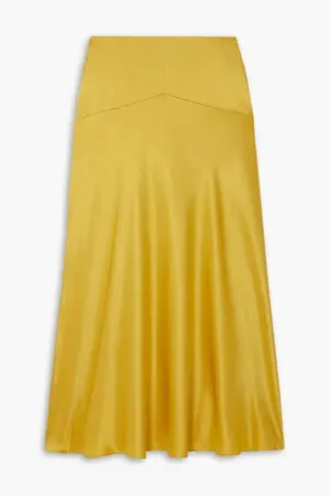 Tove Clover Silk-satin Midi Skirt