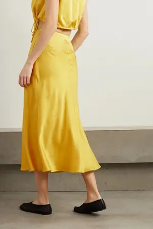 Tove Clover Silk-satin Midi Skirt