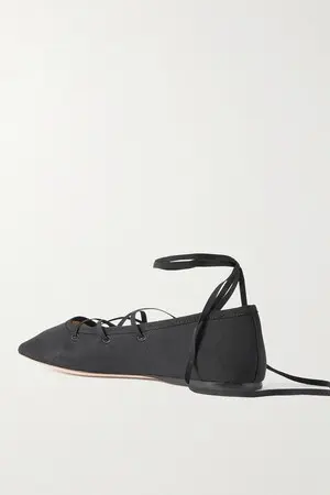 LOEFFLER RANDALL Louisa Lace-up Faille Ballet Flats