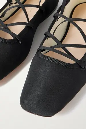 LOEFFLER RANDALL Louisa Lace-up Faille Ballet Flats