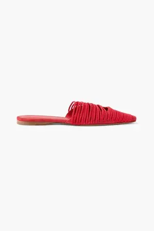 Tove Kenly Cord-trimmed Suede Mules