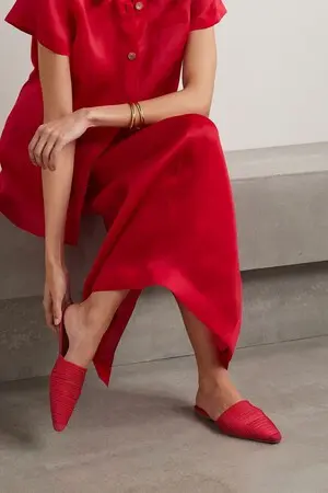 Tove Kenly Cord-trimmed Suede Mules