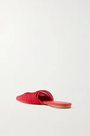 Tove Kenly Cord-trimmed Suede Mules