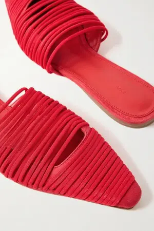 Tove Kenly Cord-trimmed Suede Mules