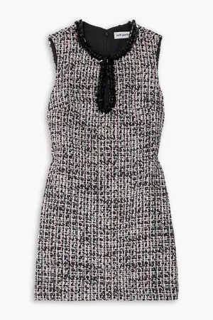 SELF-PORTRAIT Sequin-embellished Bouclé Tweed Mini Dress