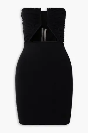 Rick Owens Stretch-jersey Ruched Strapless Mini Dress