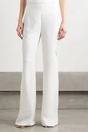 Zuhair Murad Embellished Cady Flared Trousers