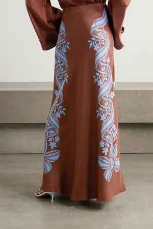 La DoubleJ Printed Satin Skirt