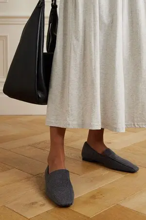 TOTEME Piped Wool And Cashmere-blend Felt Loafers