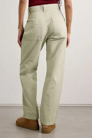 MARANT ETOILE Kanna Pleated Cotton-canvas Straight-leg Cargo Pants