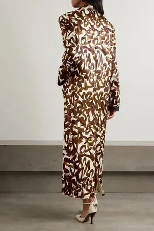 Dries Van Noten Printed Satin-jacquard Coat
