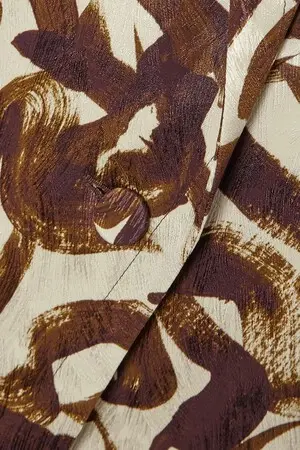 Dries Van Noten Printed Satin-jacquard Coat
