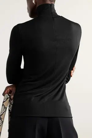 JIL SANDER Crepe Turtleneck Top