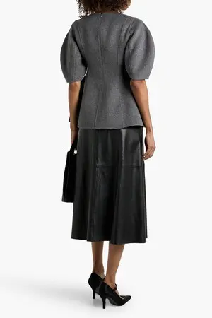 RÓHE Wool And Cashmere-blend Top With Puff Sleeves - Anthracite