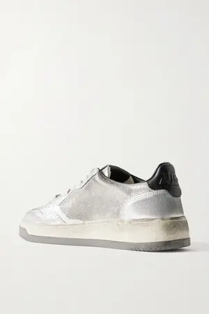 AUTRY Super Vintage Distressed Leather And Suede Sneakers
