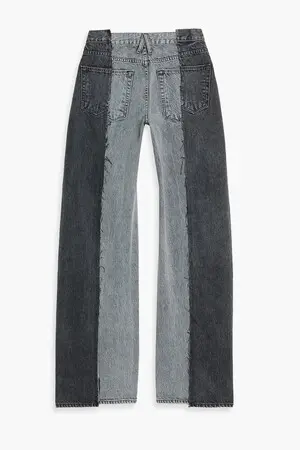 SLVRLAKE Mica Two-tone Low-rise Wide-leg Jeans - Gray