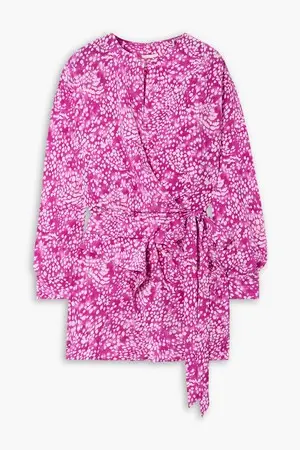 Isabel Marant Étoile Gathered Printed Silk-blend Crepe Mini Dress
